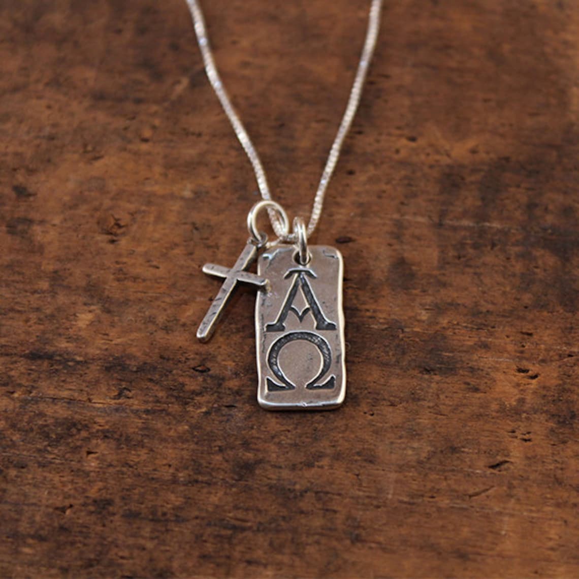 Alpha and Omega Pendant Rv 1:8 Necklace Sterling Silver - Etsy
