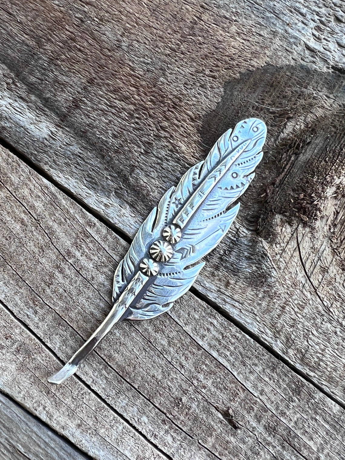 Lakota Feather Cowboy Hat Picks, Sterling Silver Hat Picks, With or ...