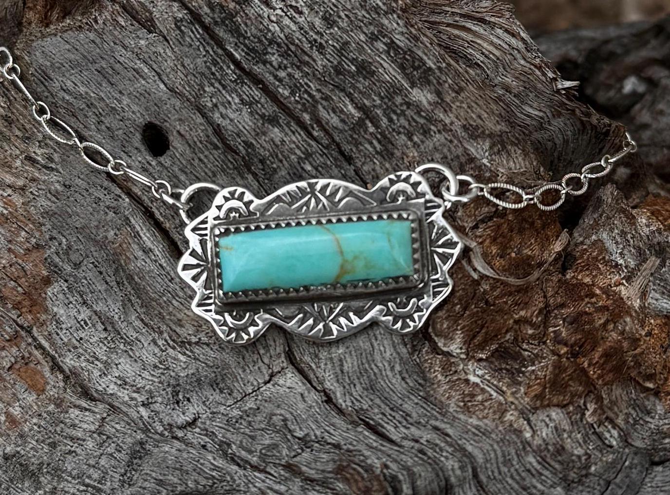 Turquoise bar necklace store