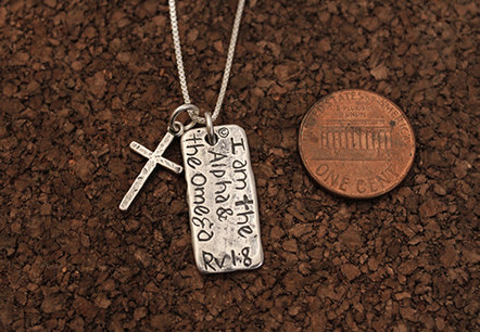 Alpha and Omega Pendant Rv 1:8 Necklace Sterling Silver - Etsy