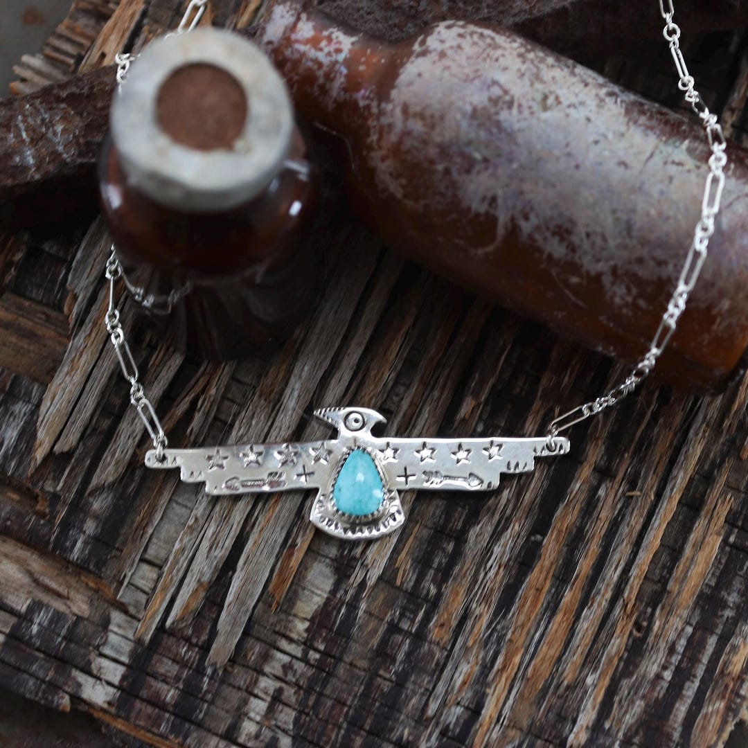 Arapaho Thunderbird,sterling Silver, Thunderbird Necklace With ...