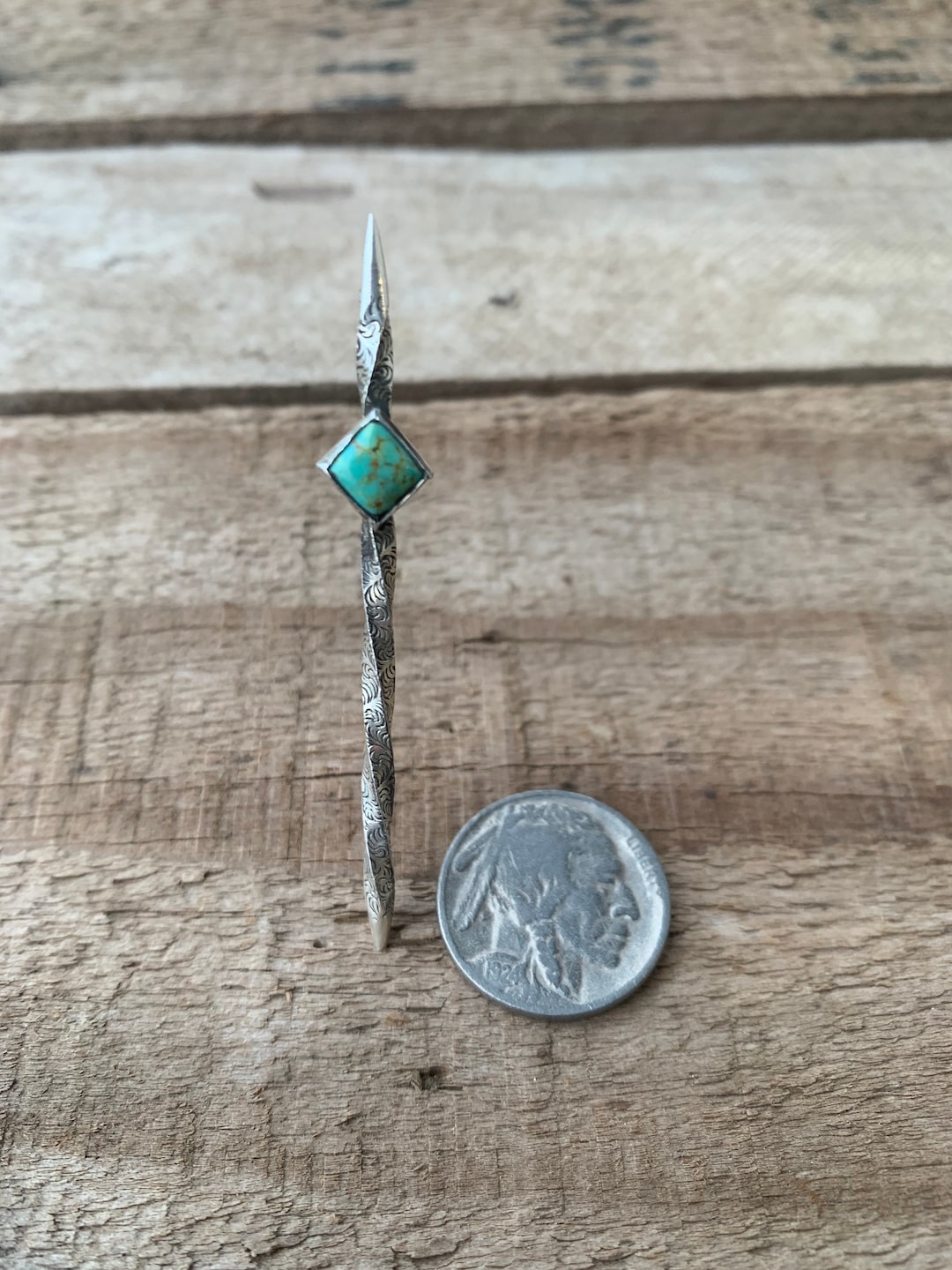Sterling Silver Scroll Twist Toothpick With Turquoise, Sterling Silver ...