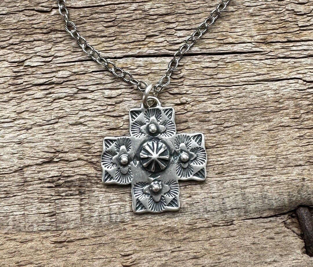 Sioux Cross Pendant, Solid Sterling Silver, Handmade,southwest Jewelry ...