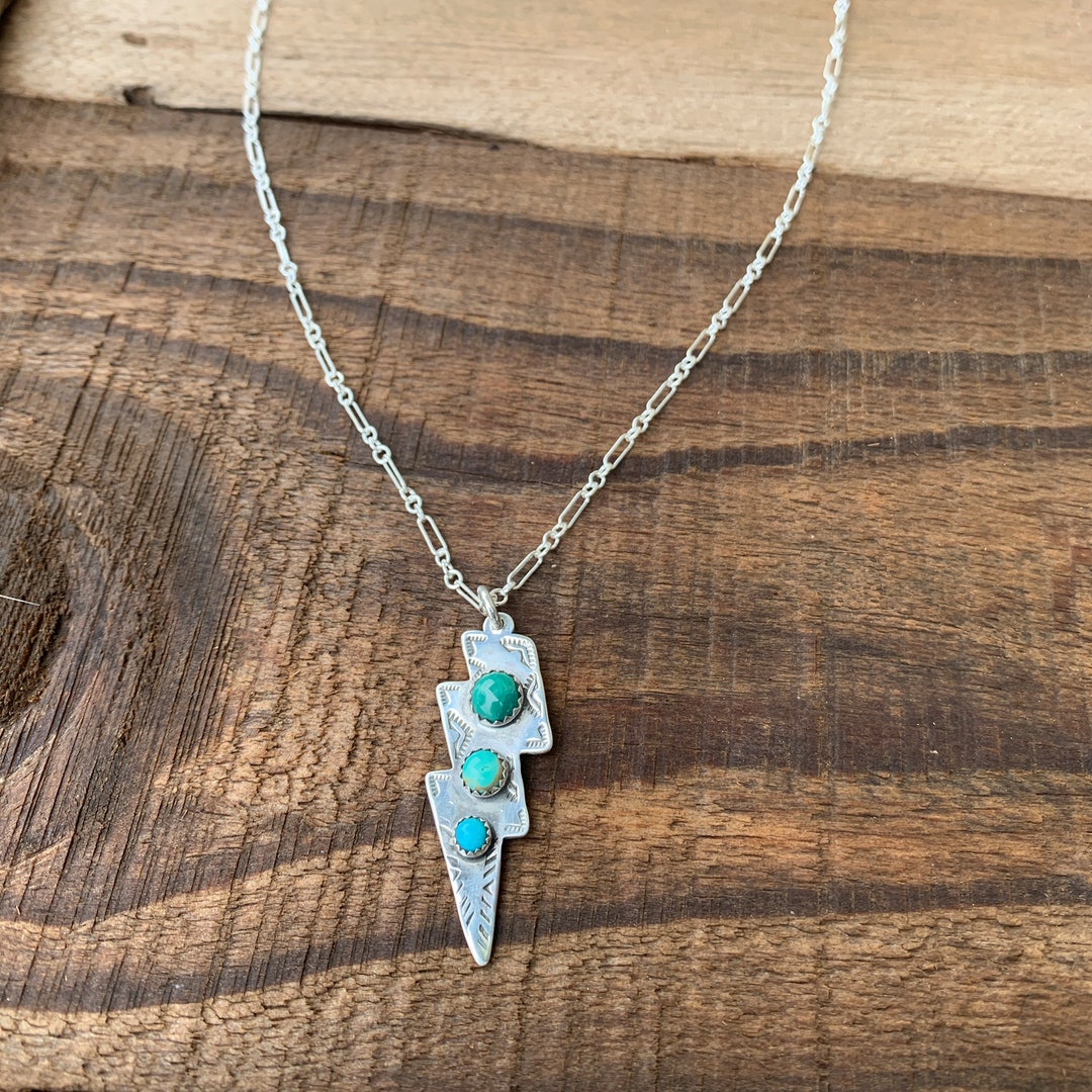 La Paz Lightning Bolt, Sterling Silver Lightning Bolt, Turquoise ...
