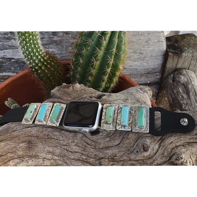Turquoise Stamped Watch - Etsy