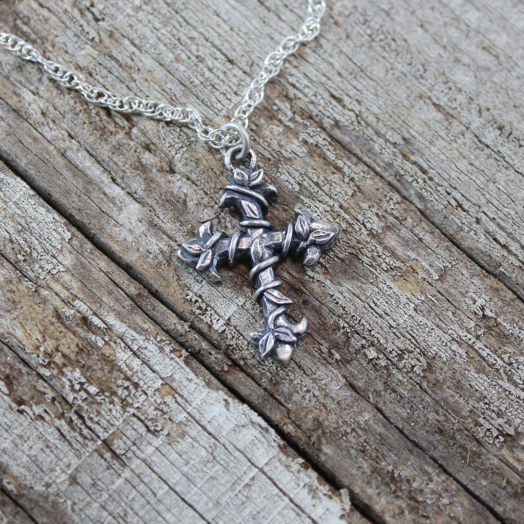 Refresh My Soul Pendant Cross Vine Visible Faith Sterling - Etsy