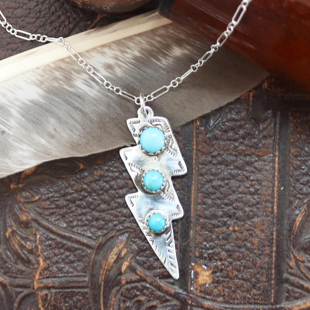 La Paz Lightning Bolt, Sterling Silver Lightning Bolt, Turquoise ...