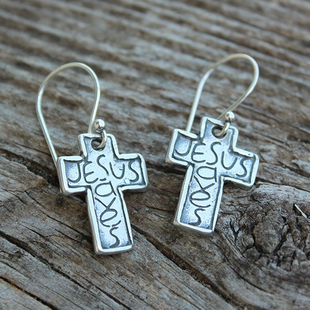 Jesus Saves Earrings, Visible Faith, Sterling Silver Jewelry, Christian ...
