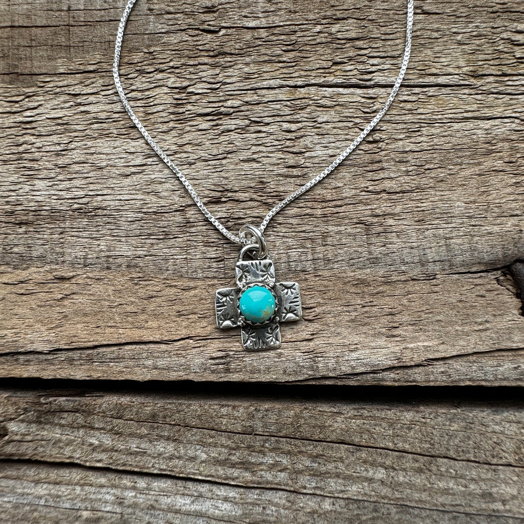 Cochise Small Equilateral Cross, Cross, Native Jewelry, Turquoise Cross ...