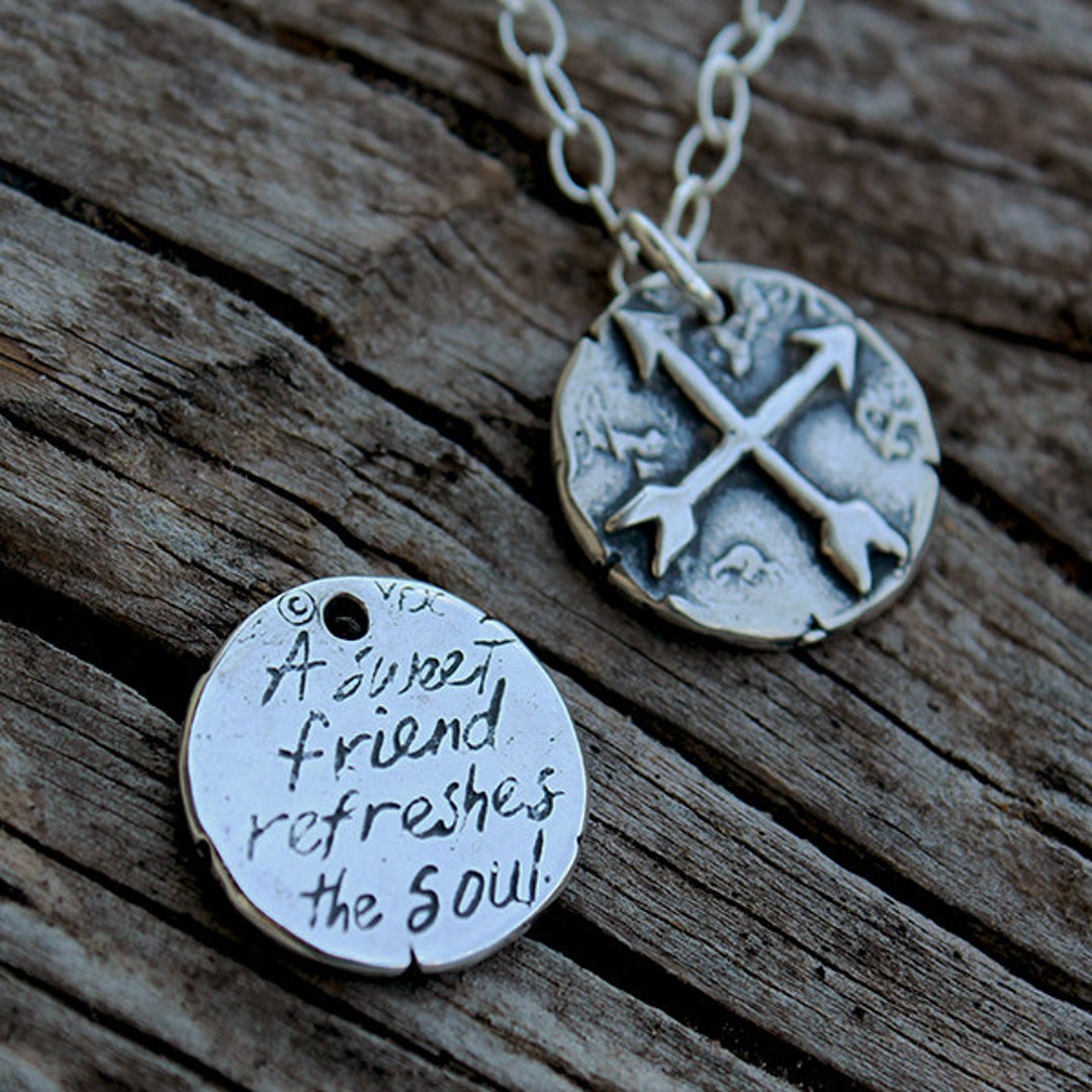 Sweet Friend Pendant, Sterling Silver Jewelry, Christian, Handmade ...