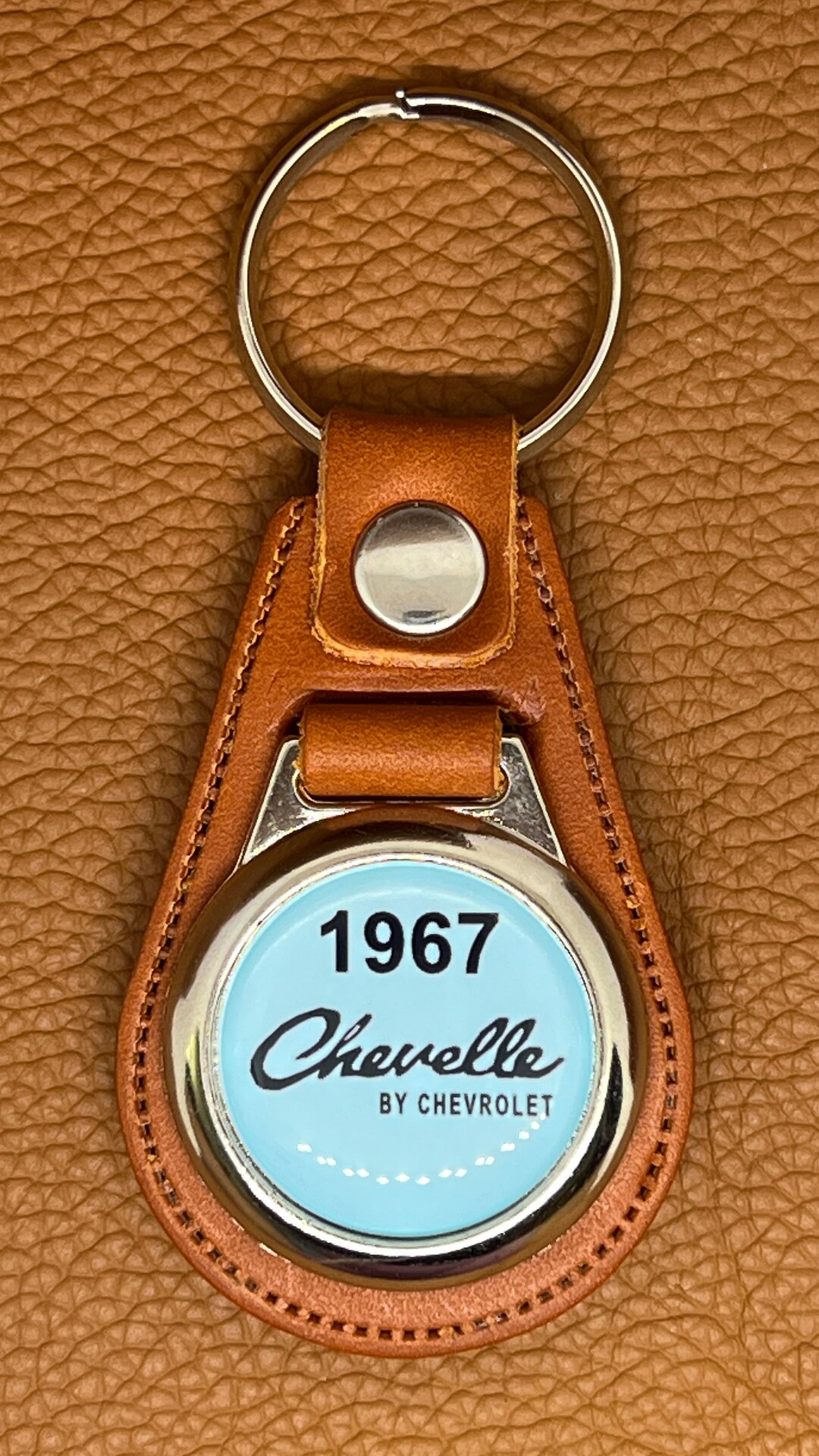 1967 CHEVELLE Premium Leather Classic Tan Vintage Keychain - Etsy
