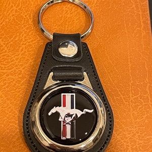 BLACK Fine Leather Mustang Keychain 1966 1967 1968 1969 1970 Ect - Etsy