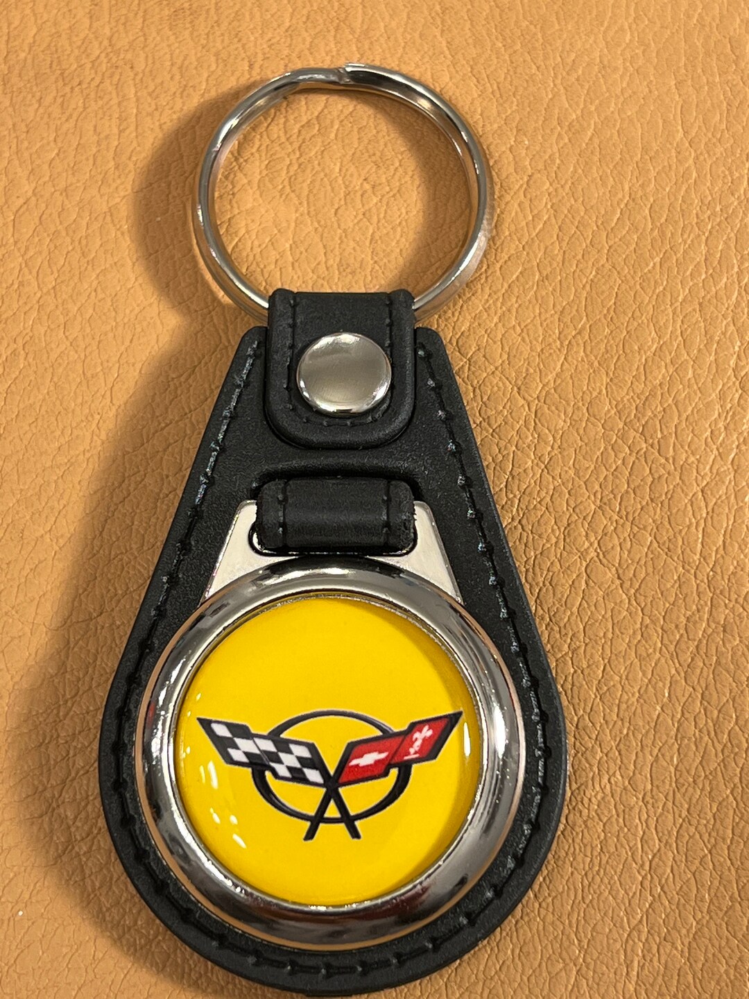 YELLOW C5 CORVETTE KEYCHAIN Black Back - Etsy