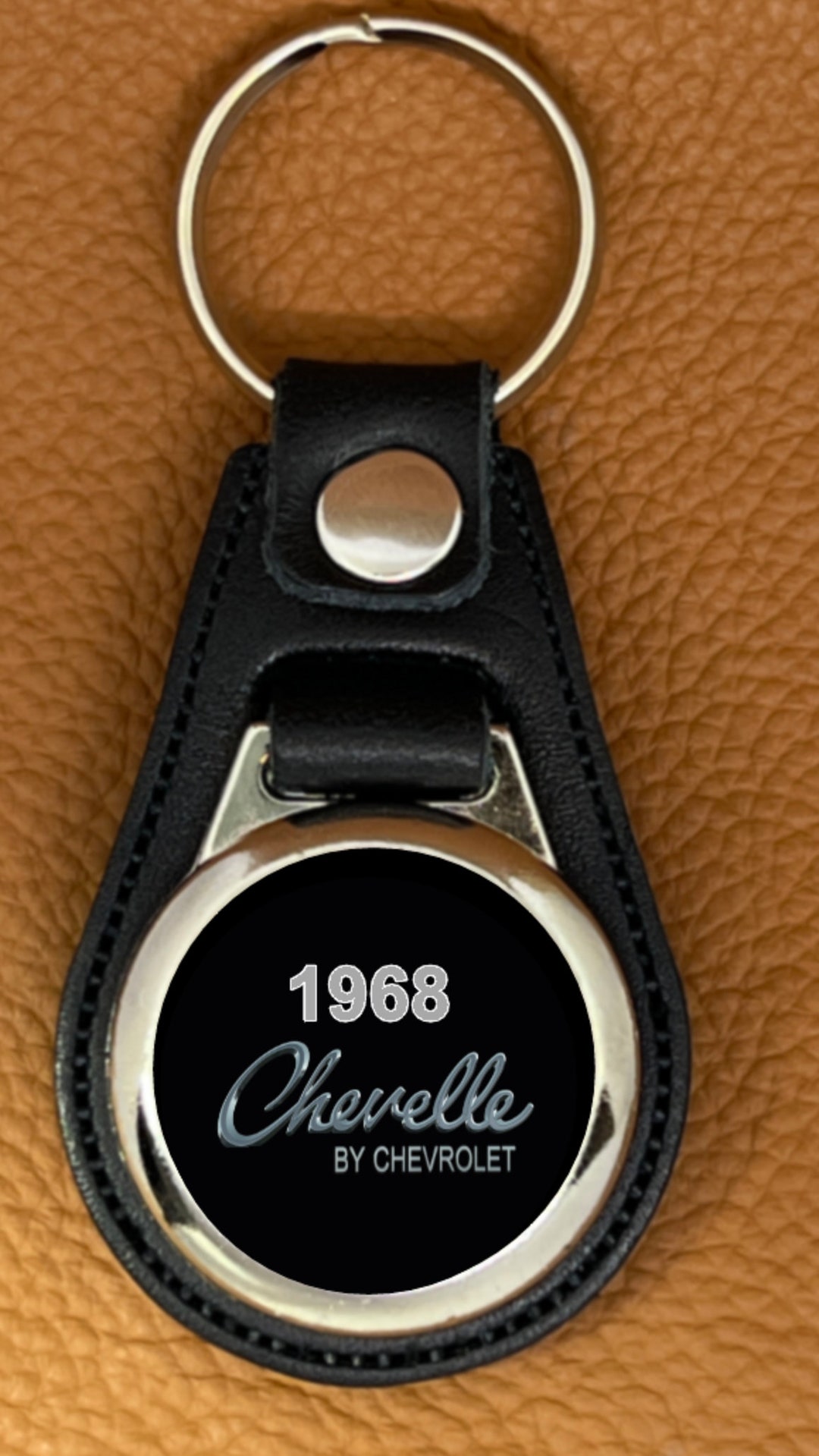 1968 CHEVELLE BLACK Leather KEYCHAIN - Etsy