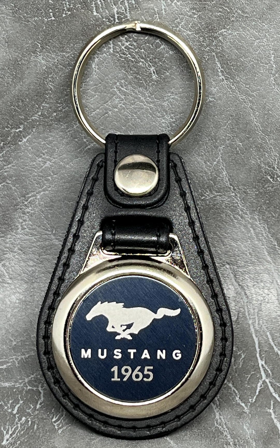 1965 Mustang Engraved Black Premium Leather Keychain - Etsy