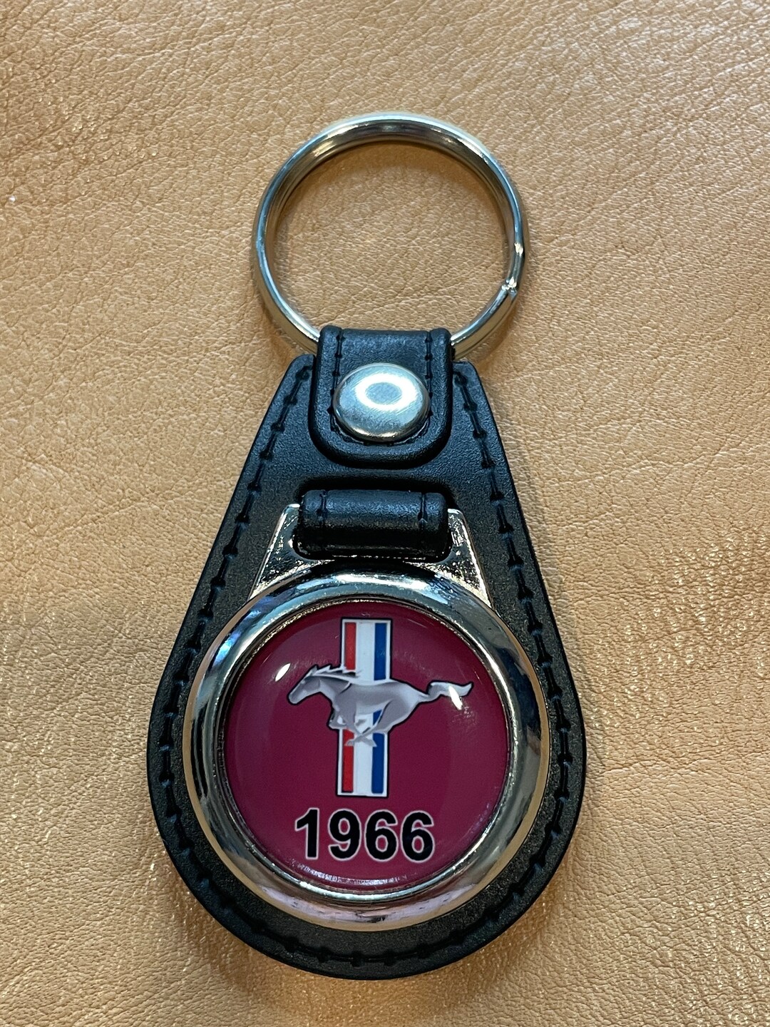 Burgundy MUSTANG 1966 KEYCHAIN Black Back - Etsy