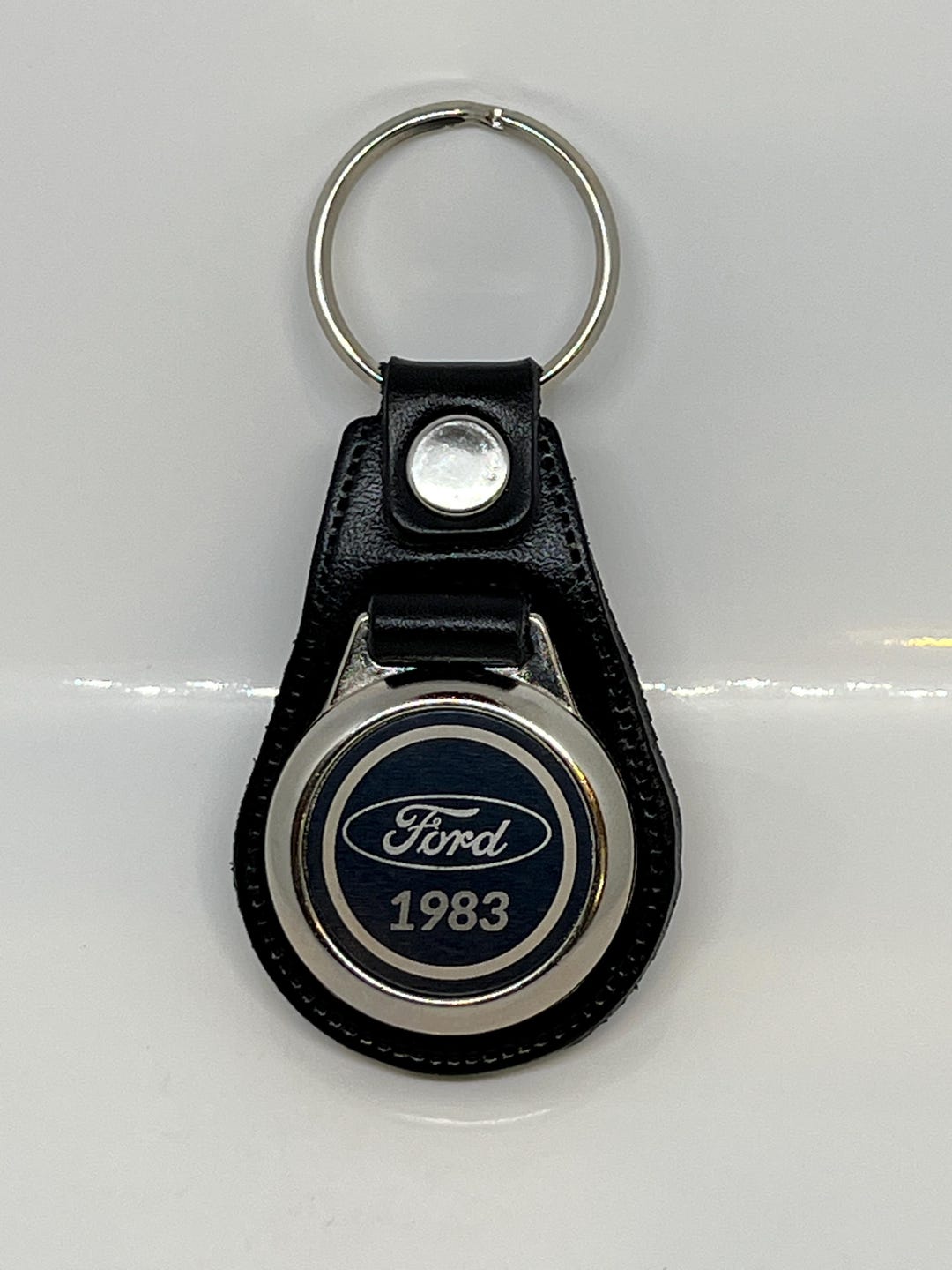 1983 Engraved Ford in Black Leather Keychain Durable - Etsy