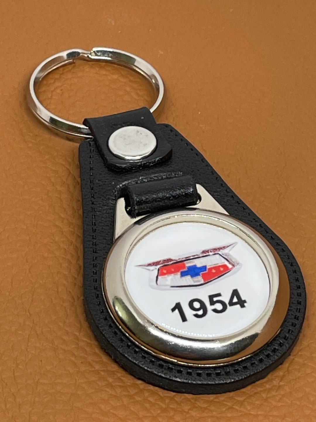 1954 CHEVY Keychain Black Leather - Etsy