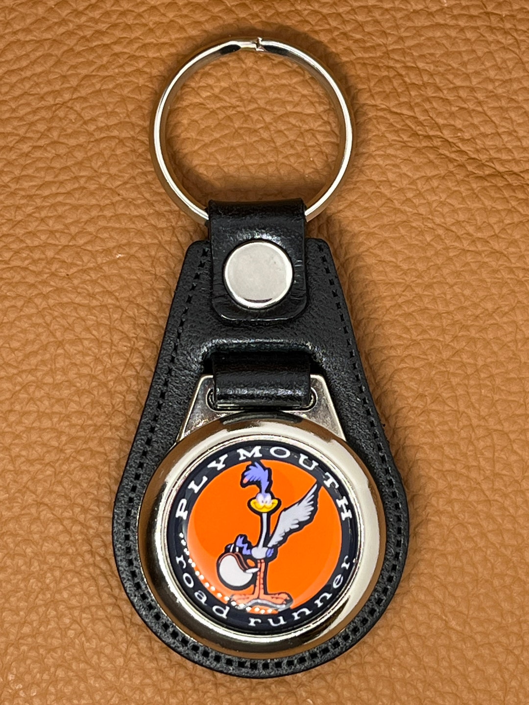 Retro 1970s Cartoon Muscle Car Keychain – Vintage Racing Mascot Emblem ...