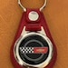 BLACK Corvette Red Leather Keychain - Etsy