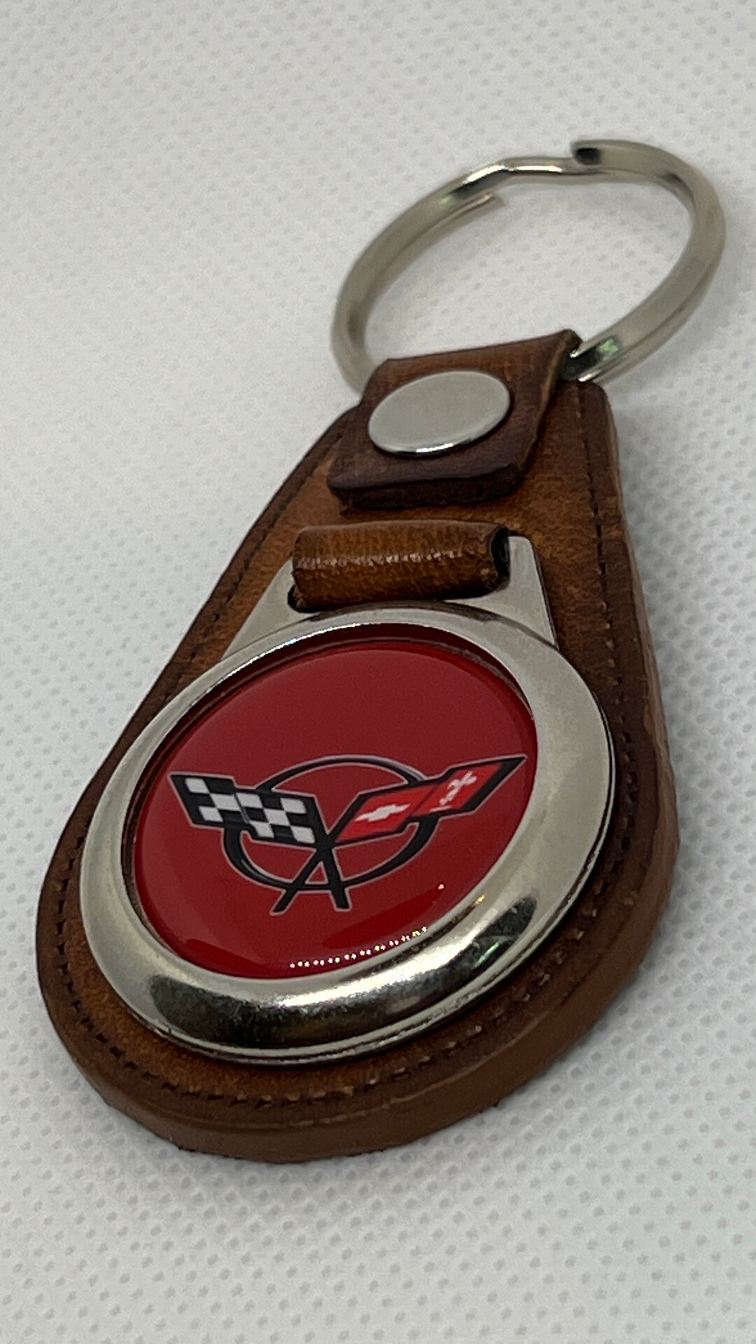 Red Corvette Leather Keychain High-quality - Etsy