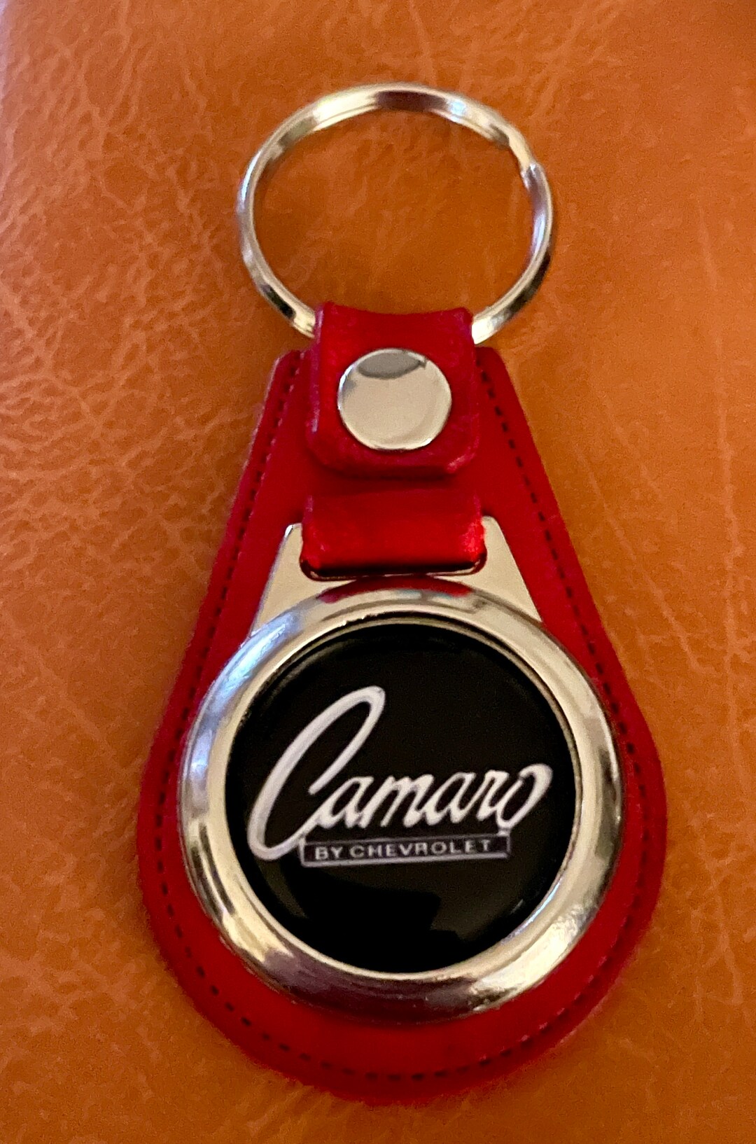 LEATHER Red CAMARO KEYCHAIN - Etsy