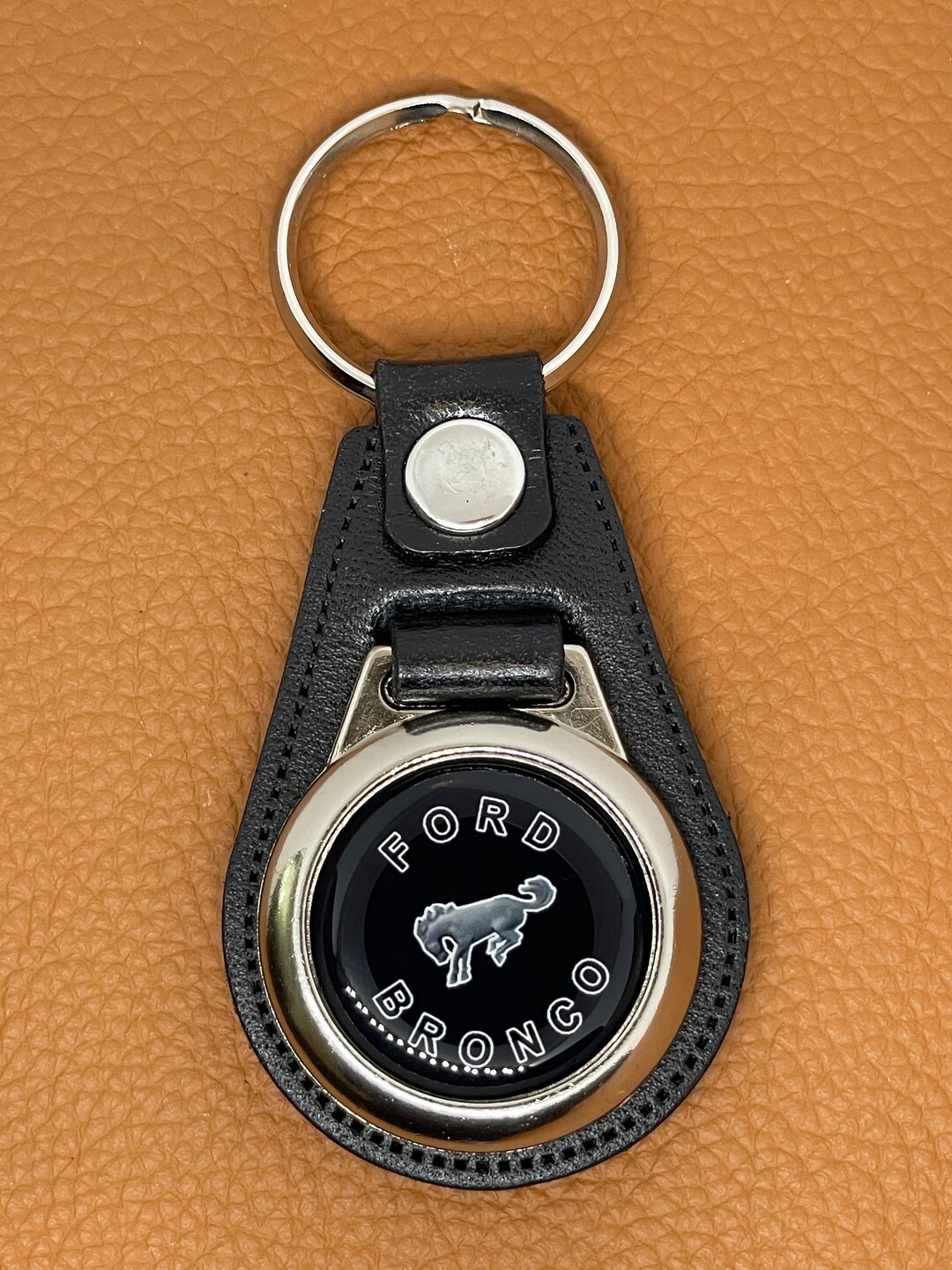 BLACK Bronco Keychain Black Fine Leather - Etsy