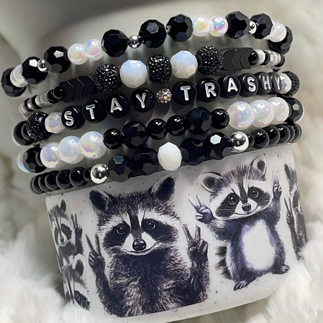 Trash Panda | Stanley Black and White Tumbler Bracelet Stack for 20/30 ...