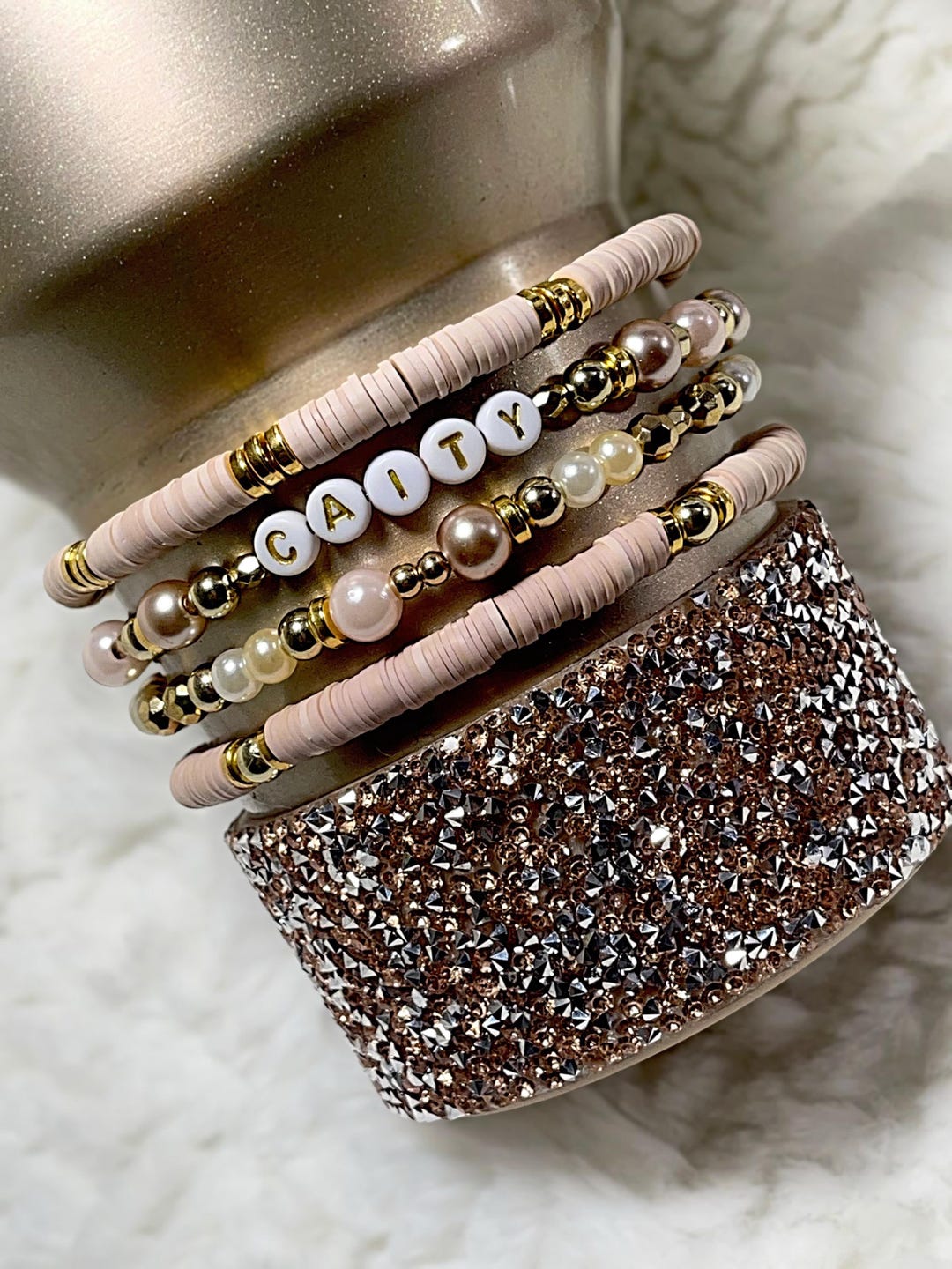 Neutral Cream Stanley Tumbler Bracelet Stack - Etsy