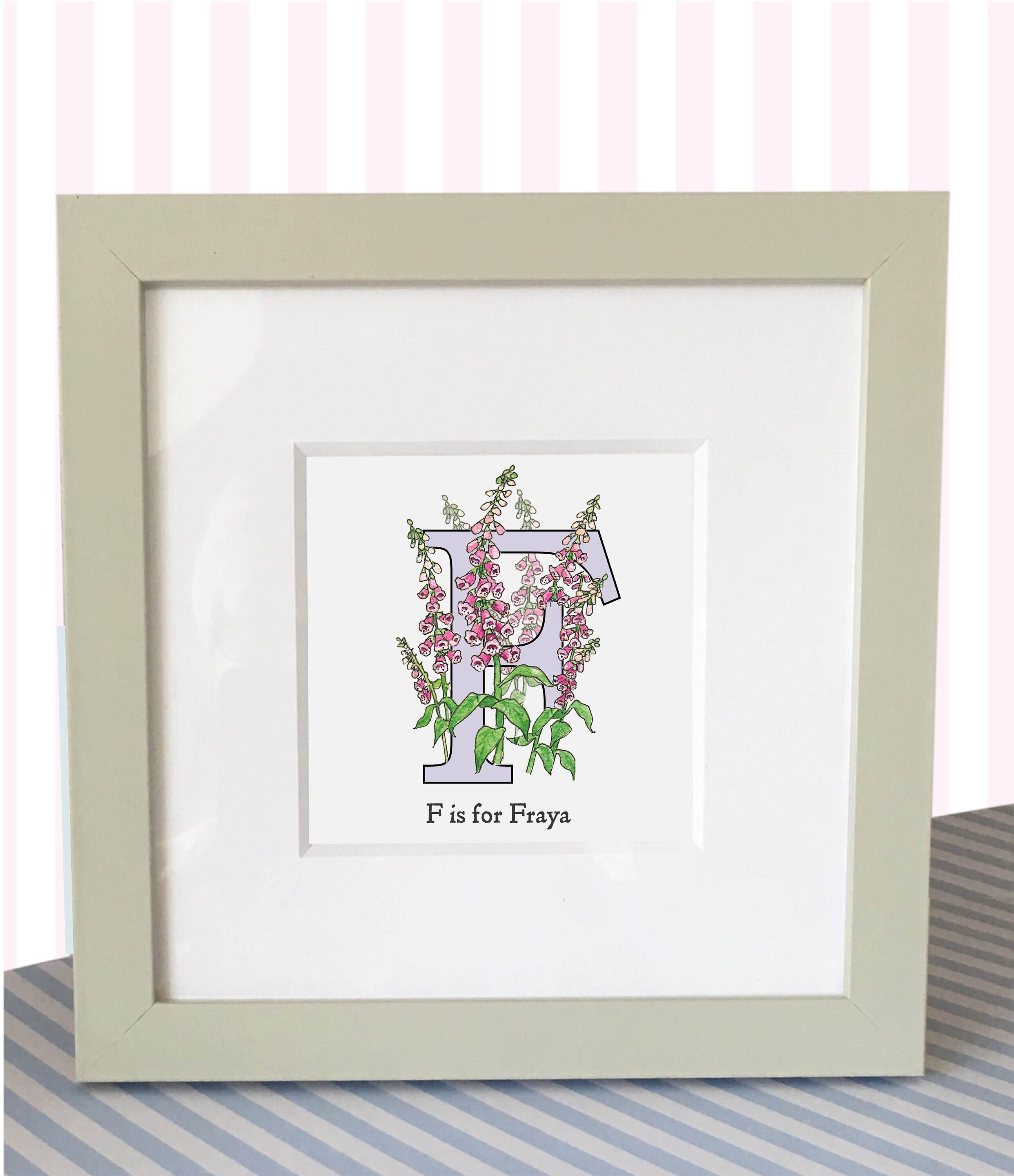 Framed Personalised Alphabet Print : F - Etsy