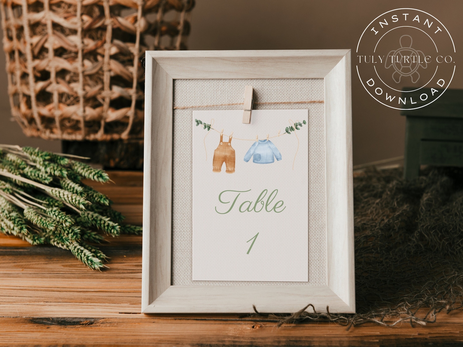 Baby Shower Table Numbers, Printable, Instant Download, Boy Baby Shower ...