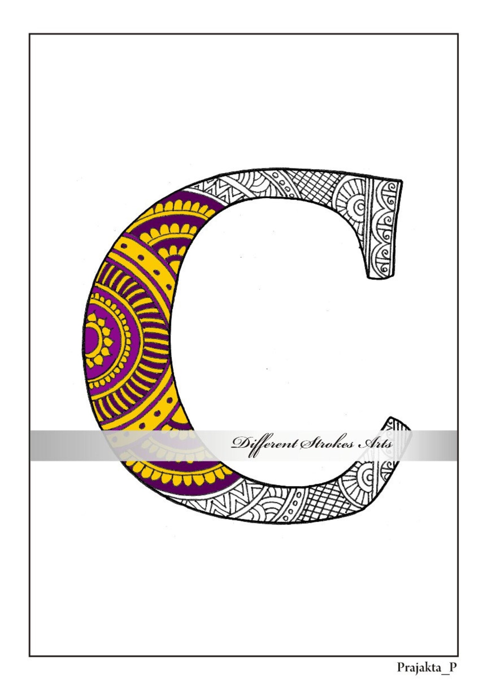 Letter C Coloring Page Personalized Coloring Page Letter | Etsy