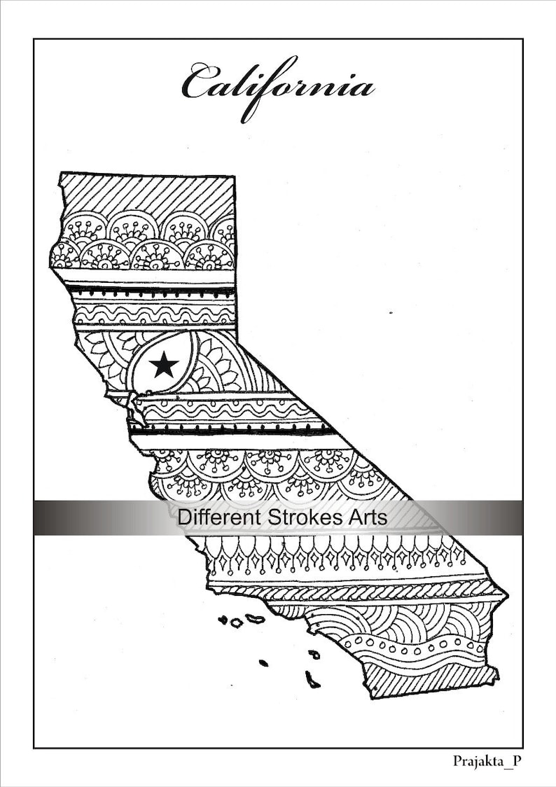 California Map Coloring Pages, Patriotic Printable Art, State Maps ...