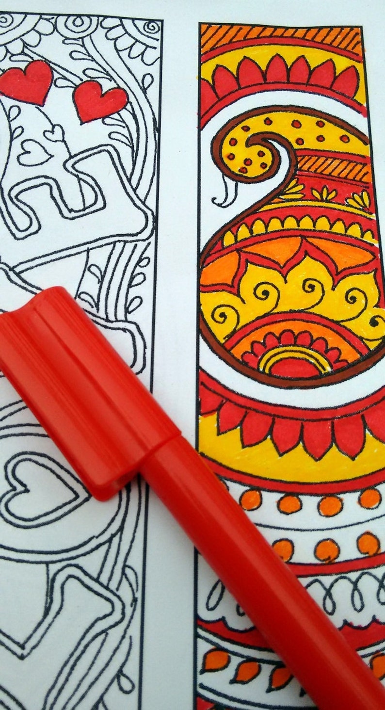 Coloring Bookmarks Bookmark Coloring Bookmarks to Colour | Etsy