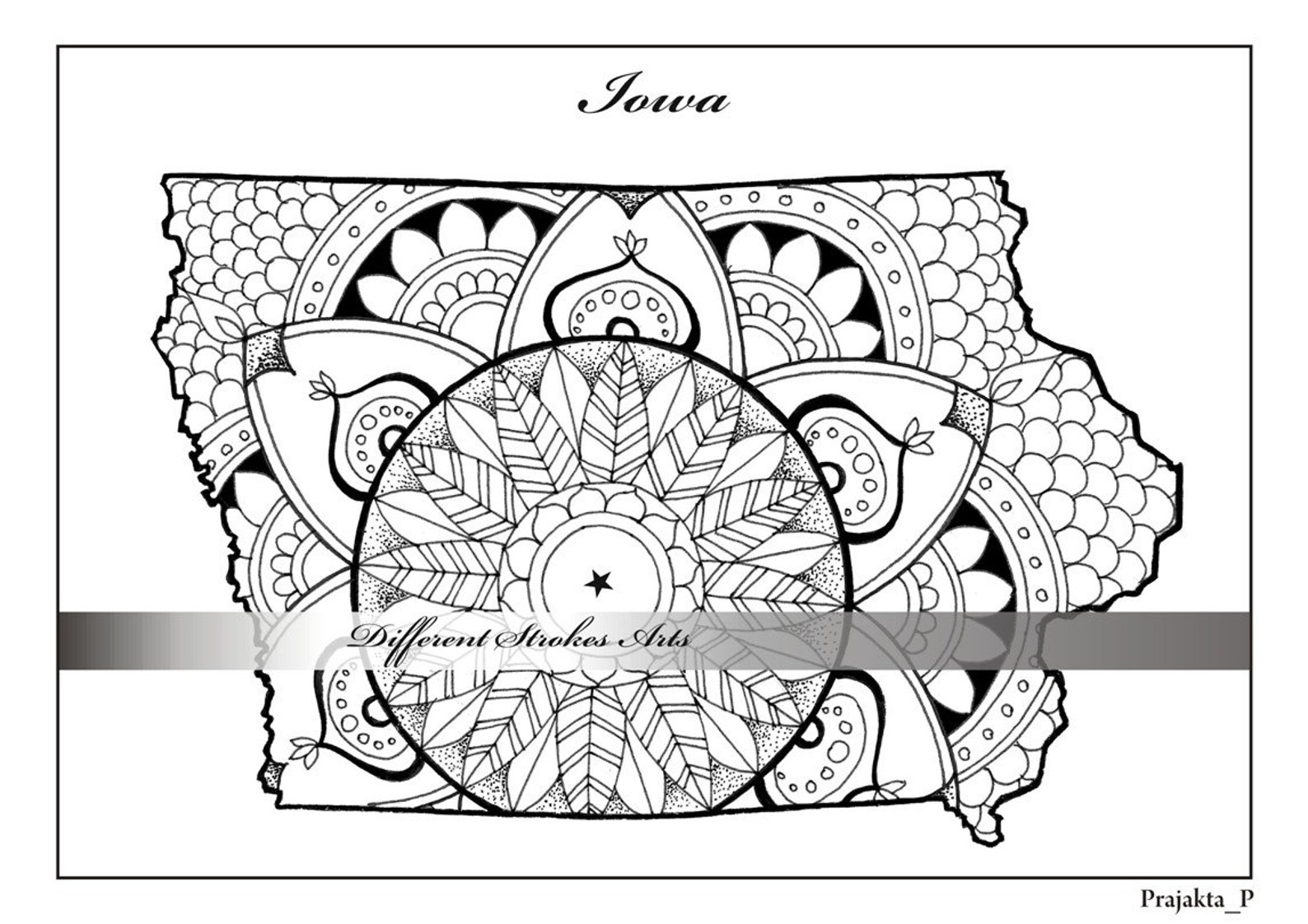 Iowa State Map Coloring Page for Adults Patriotic Printable | Etsy