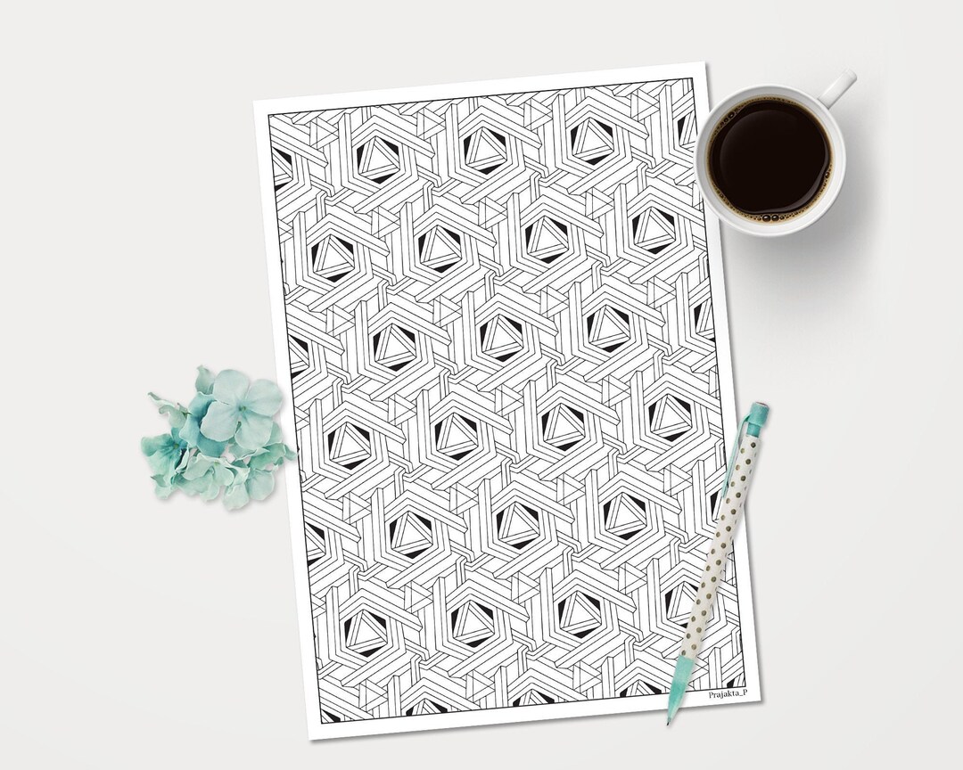 Hypnotic Patterns 15 Printable Coloring Page, Color Therapy, Pattern ...