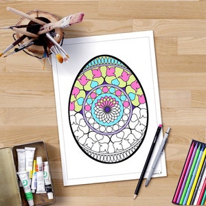 Adult Easter coloring page Spring coloring Easter egg | Etsy