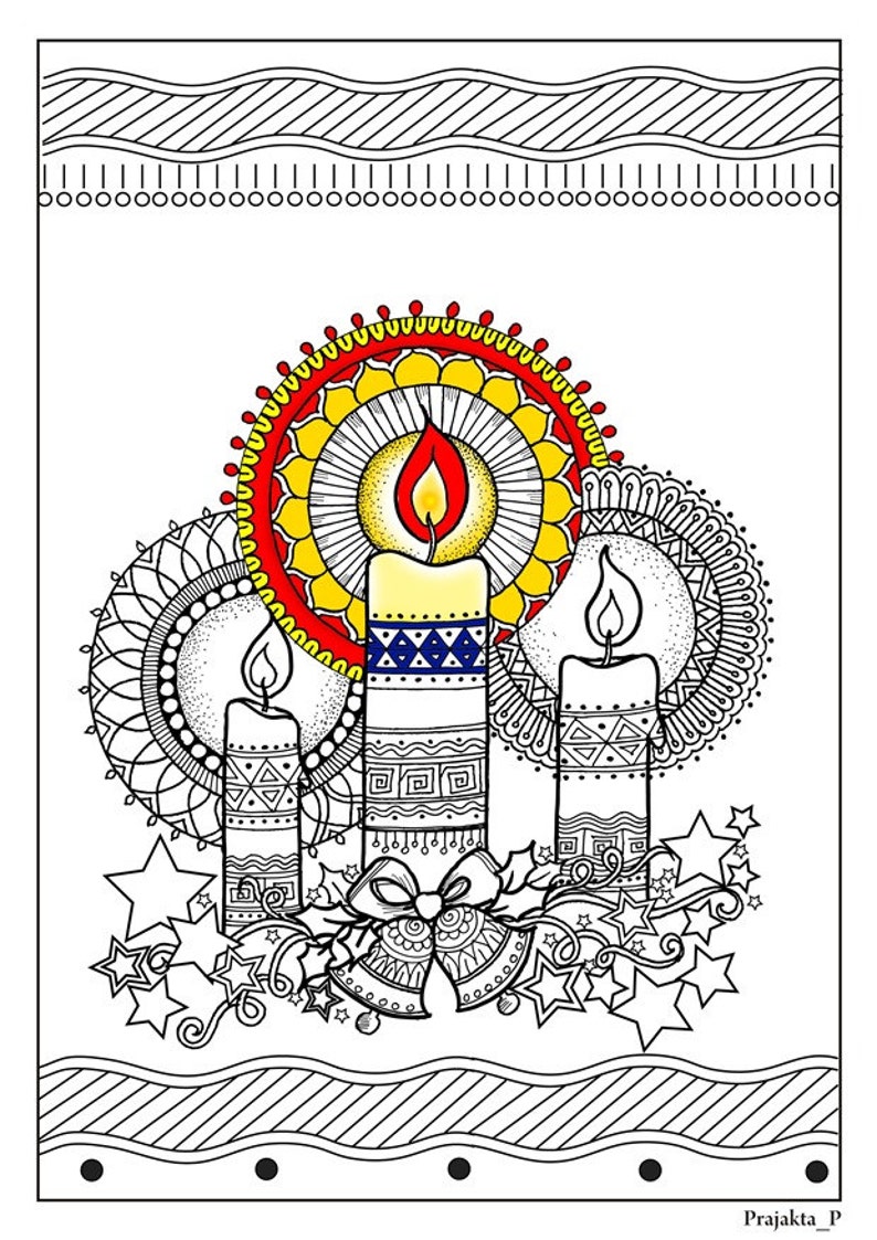 Christmas Coloring Page for Adults Instant Download, Printable Women ...