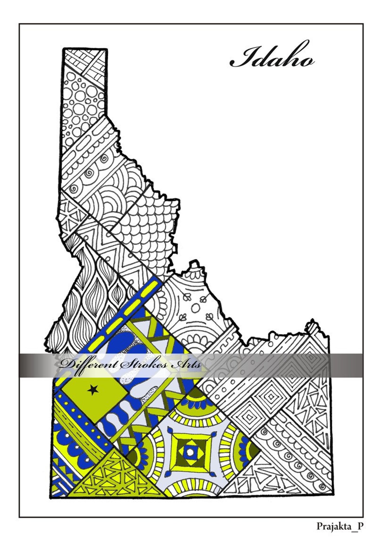 Idaho State Map Coloring Page for Adults Patriotic Printable | Etsy