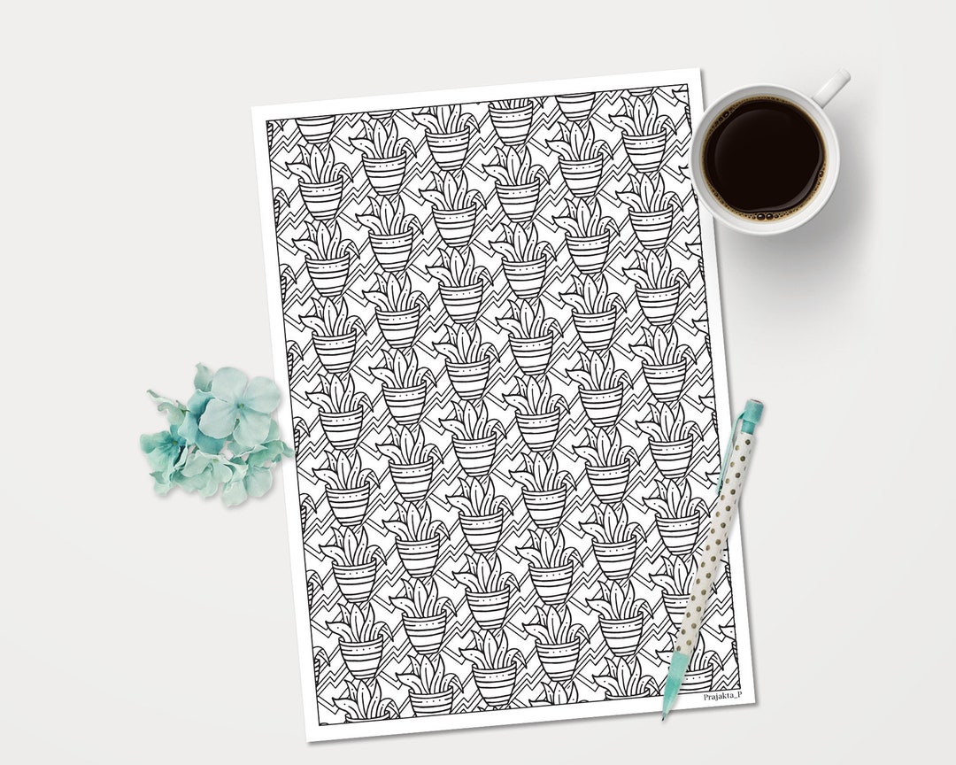 Hypnotic Patterns 09 Digital Coloring Page, Full Page Pattern, Adult ...