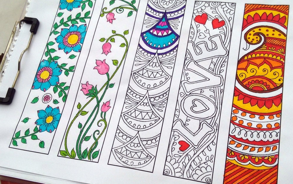 Coloring Bookmarks Bookmark Coloring Bookmarks to Colour | Etsy