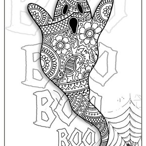 Boo Cute Halloween Coloring Page Printable Halloween Art - Etsy