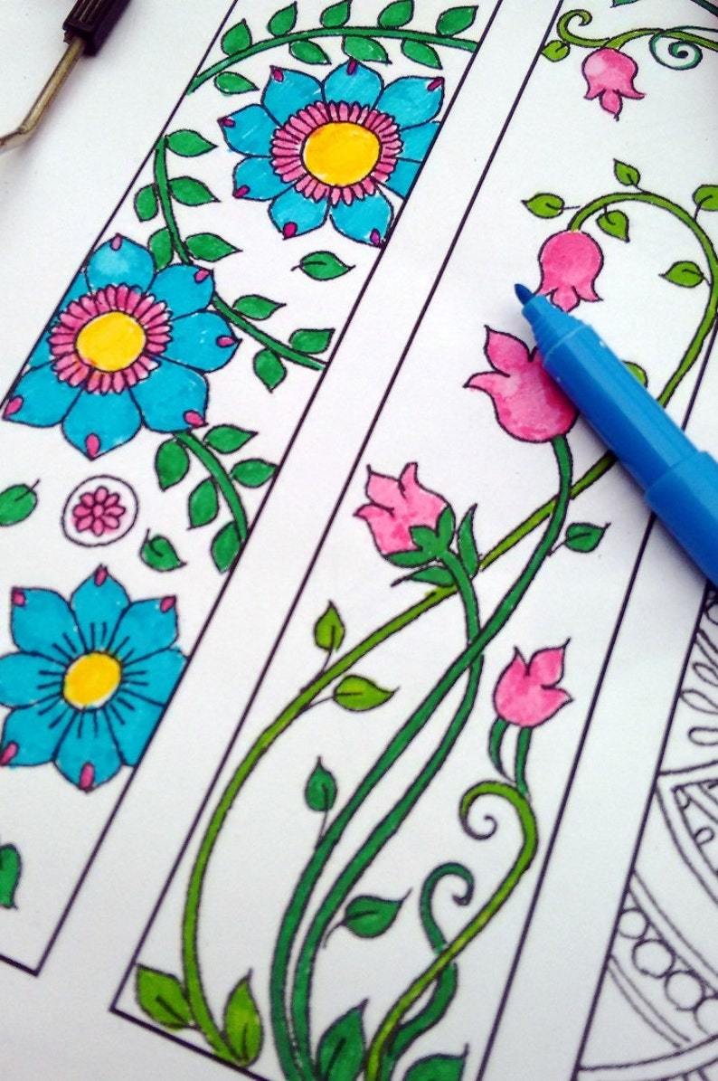 Coloring Bookmarks Bookmark Coloring Bookmarks to Colour | Etsy