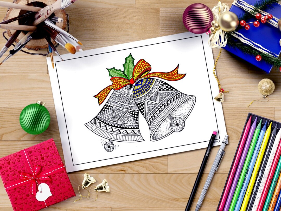 Printable Coloring Pages, Christmas Coloring Page for Adults,intricate ...