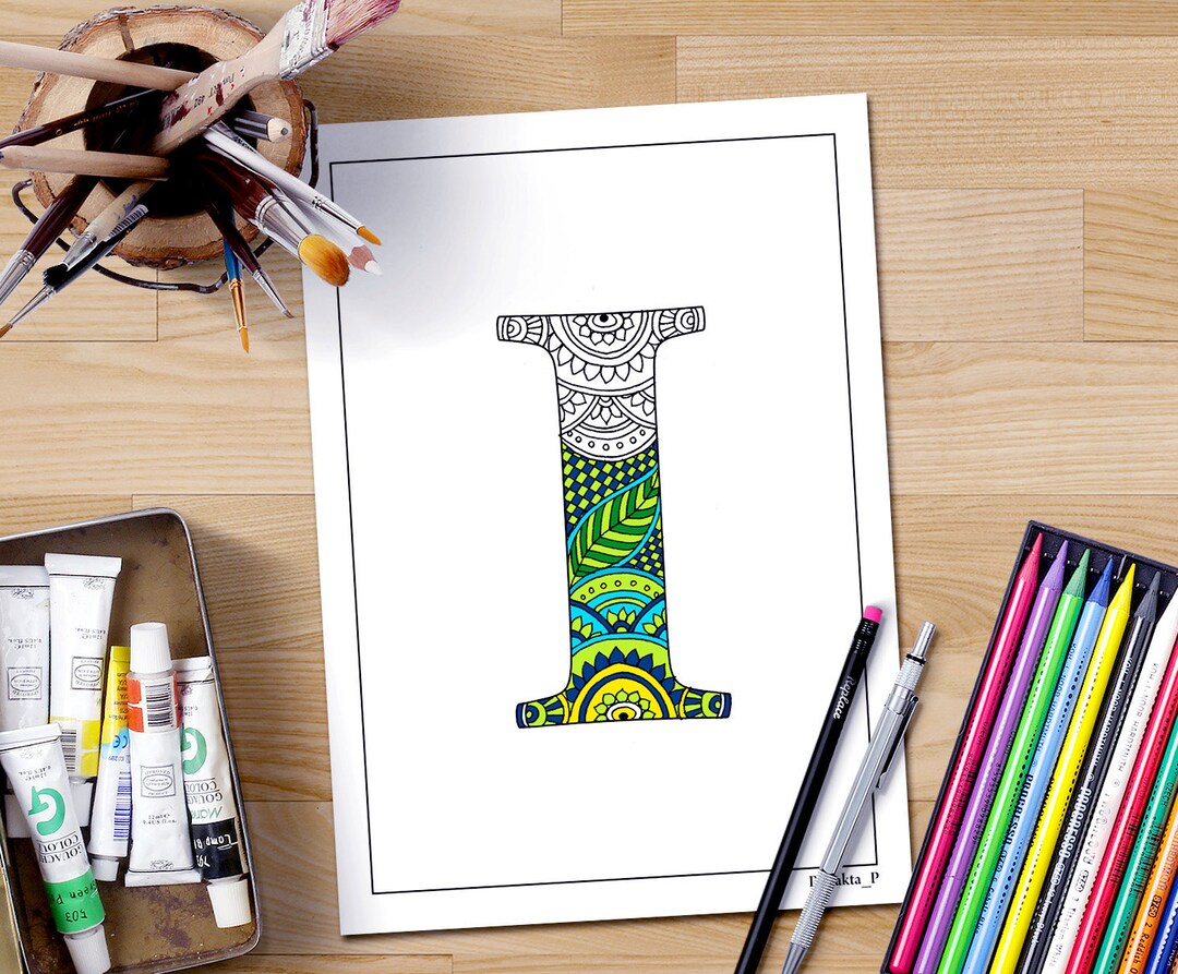 Zentangle Alphabet Coloring Pages, Henna Doodle Alphabet, Grown Ups ...