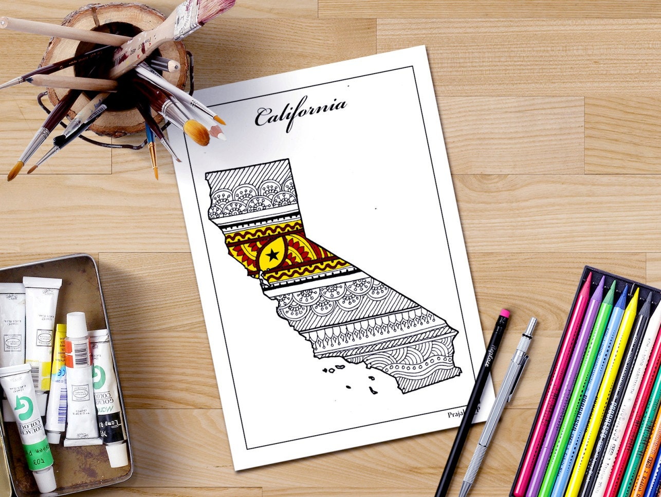 California Map Coloring Pages, Patriotic Printable Art, State Maps ...
