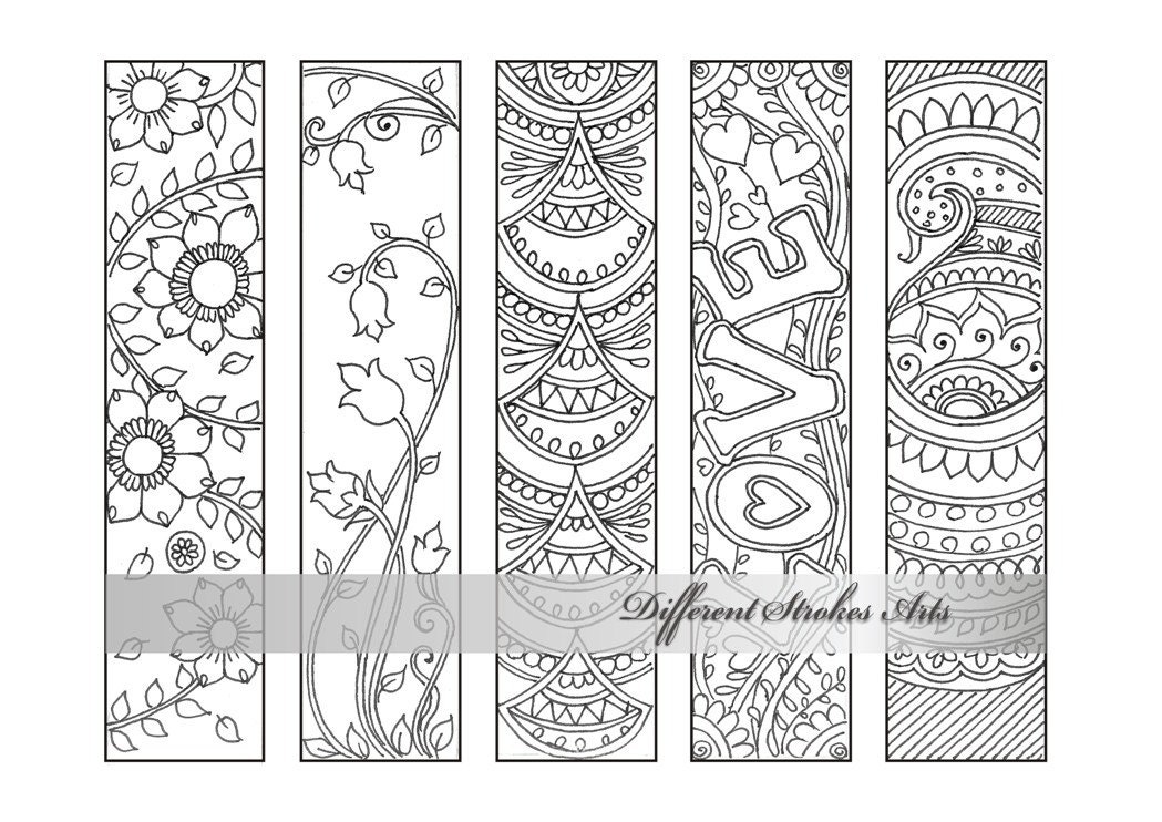 Coloring Bookmarks Bookmark Coloring Bookmarks to Colour | Etsy
