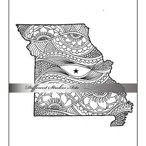Missouri State Map Adult Coloring Page, Map Art, Printable Coloring ...