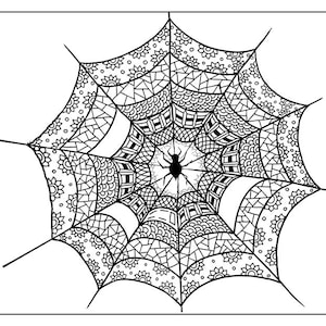 Halloween Coloring Pages Spider Web, Zentangle Spiderweb, Zentangle ...