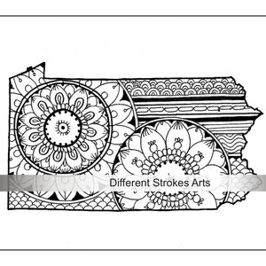 Patriotic Printable Art Pennsylvania Map, States Maps Coloring Pages ...
